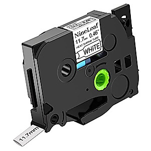 NineLeaf 1 Pack Black on White Heat Shrink Tubes Label Tape Compatible for Brother HSe-231 HSe231 HS231 HS-231 P-Touch GL-100 PT200 PT1000 PT1100 PT1200 PT-E200 PT1180 ST1150 Label Maker