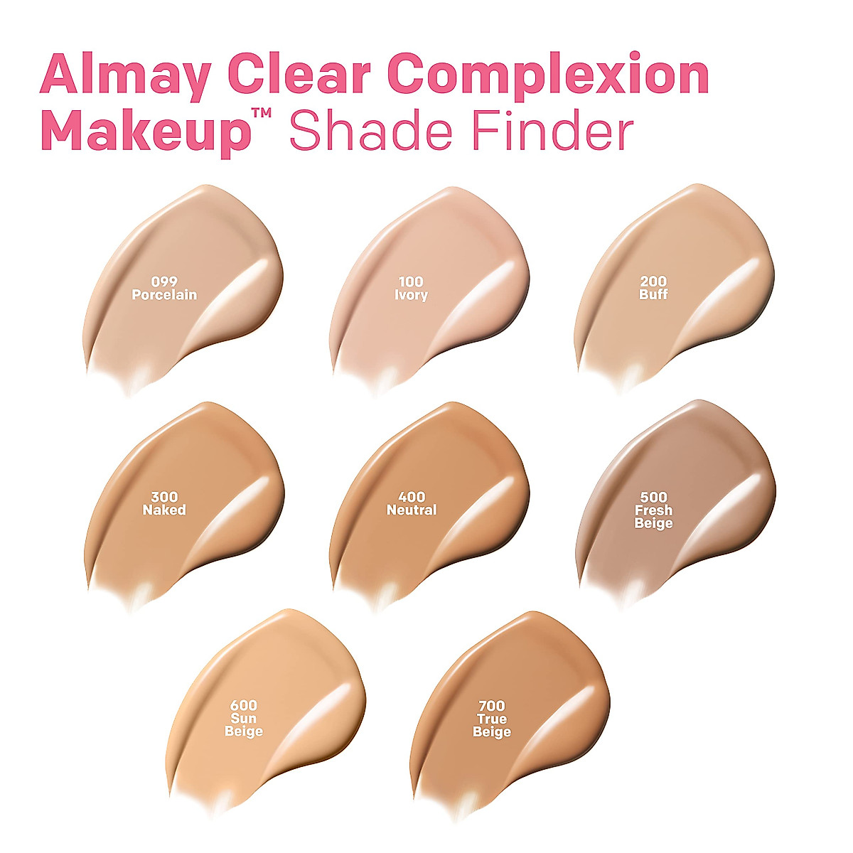 Almay Clear Complexion Acne Foundation Makeup with Salicylic Acid, Medium Coverage, Soft Matte Finish, Hypoallergenic, Cruelty- & Fragrance-Free, Dermatologist Tested, 099 Porcelain, 1 fl oz