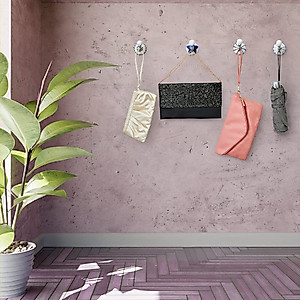 KnobKnob Set of 4 Handmade Coat Hooks | 4 Different Color Design Ceramic Towel Hooks | Wall Hooks Ideal for Any Home, Kitchen, Bathroom or Office | Antique Ceramic Hook Sets are Available (Blue)