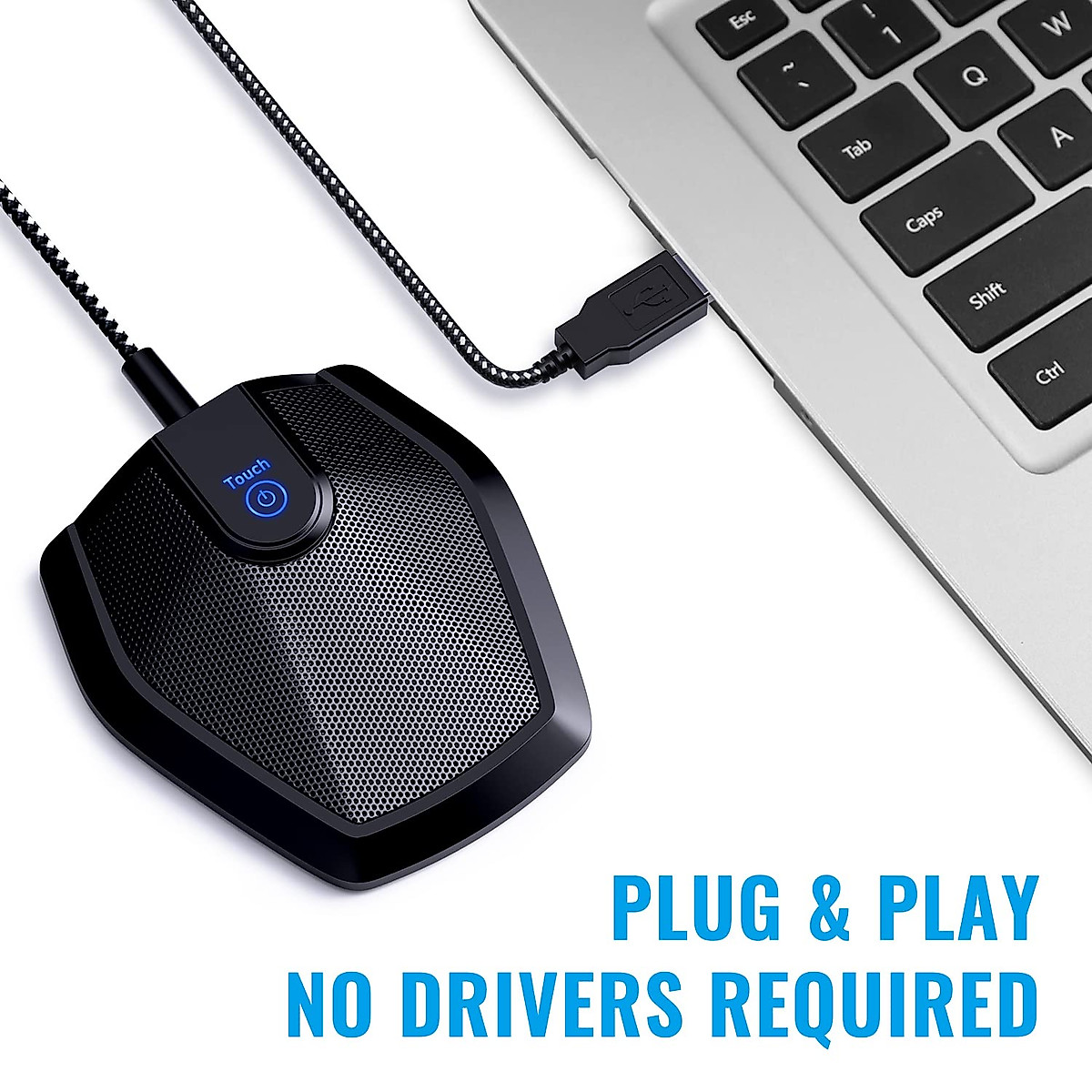 TONOR Conference USB Microphone for Computer PC, Omnidirectional Condenser Laptop Mic for Video, Recording, Skype, Online Class, Court Reporter, Plug & Play Compatible with Mac OS X Windows