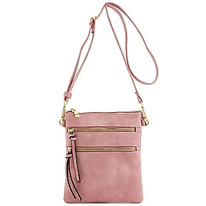 Isabelle Functional Multi Pocket Crossbody Bag (Dusty Pink)