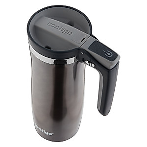 Contigo Handled Vacuum-Insulated Stainless Steel Thermal Travel Mug with AUTOSEAL Spill-Proof Lid, Reusable Coffee Cup or Water Bottle, BPA-Free, Keeps Drinks Hot or Cold for Hours, 16oz Gunmetal