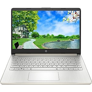 HP Stream 14-inch HD Display Laptop, Intel Celeron N4020 Dual-Core Processor, 4GB DDR4 Memory, 128GB Storage (64GB eMMC+64GB Card), WiFi, Webcam, Bluetooth, Windows 11 S, Pale Gold (Renewed)
