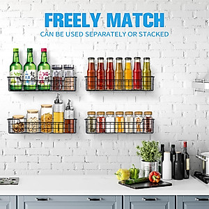 GUUKAR Spice Rack Organizer Wall Mount, Spice Organization Storage Shelf for Cabinet Door, 2 Packs Wall Spice Rack Saving Space for Kitchen, Black