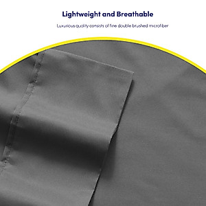 King Size Bed Sheets - 6 Piece 1500 Supreme Collection Fine Brushed Microfiber Deep Pocket King Sheet Set Bedding - 2 Extra Pillow Cases, Great Value, King, Gray