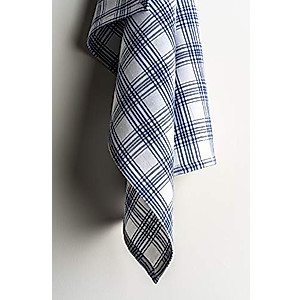 Calicot Dish Cloth 100% Cotton 20 Inch x 27.5 Inch Quick Qrying Kitchen Towel Easter for Hotel Quality, Dining, Kitchen, Parties & Tea (Blue Checks)