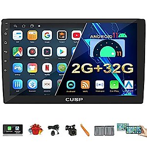 CUSP Car Stereo Radio GPS 9 Inch Android Double Din Navigation HD 1280 * 720 Pixel Touch Screen Bluetooth FM Wirelss Apple Car Play,Mirror Link,Camera,in Dash Kit Auto Multimedia Player Head Unit