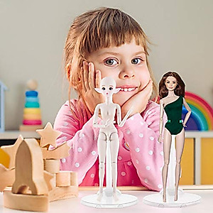 ARTIBETTER 12Pcs Doll Stand Transparent Doll Stand Plastic Doll Display Holder Clear Action Figures Doll Accessories