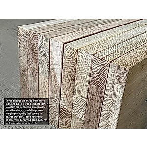 Urban Legacy Accent Floating Shelves | Unfinished Solid White Oak | Modern Hardwood Shelves with Floating Brackets | Set of 2, (48" x 7" x 2")