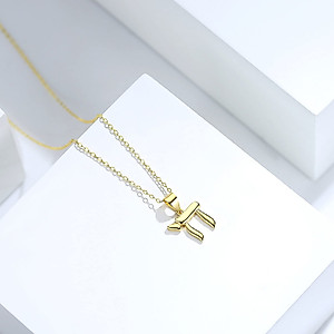 Lavishe 14K Gold Plated 925 Sterling Silver Hebrew Chai Jewish Necklace for Women Plain Finish, 18"