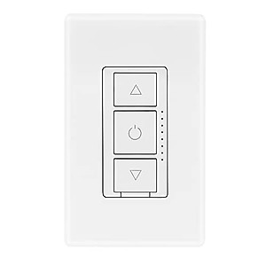 Luvoni WiFi Smart Dimmer Switch, 3-Way/Single Pole Electrical Light Switch, 3 Button, 300 Watt max, LED Compatible, Screwless Wall Plate Included, Compatible with Alexa and Google Assistant