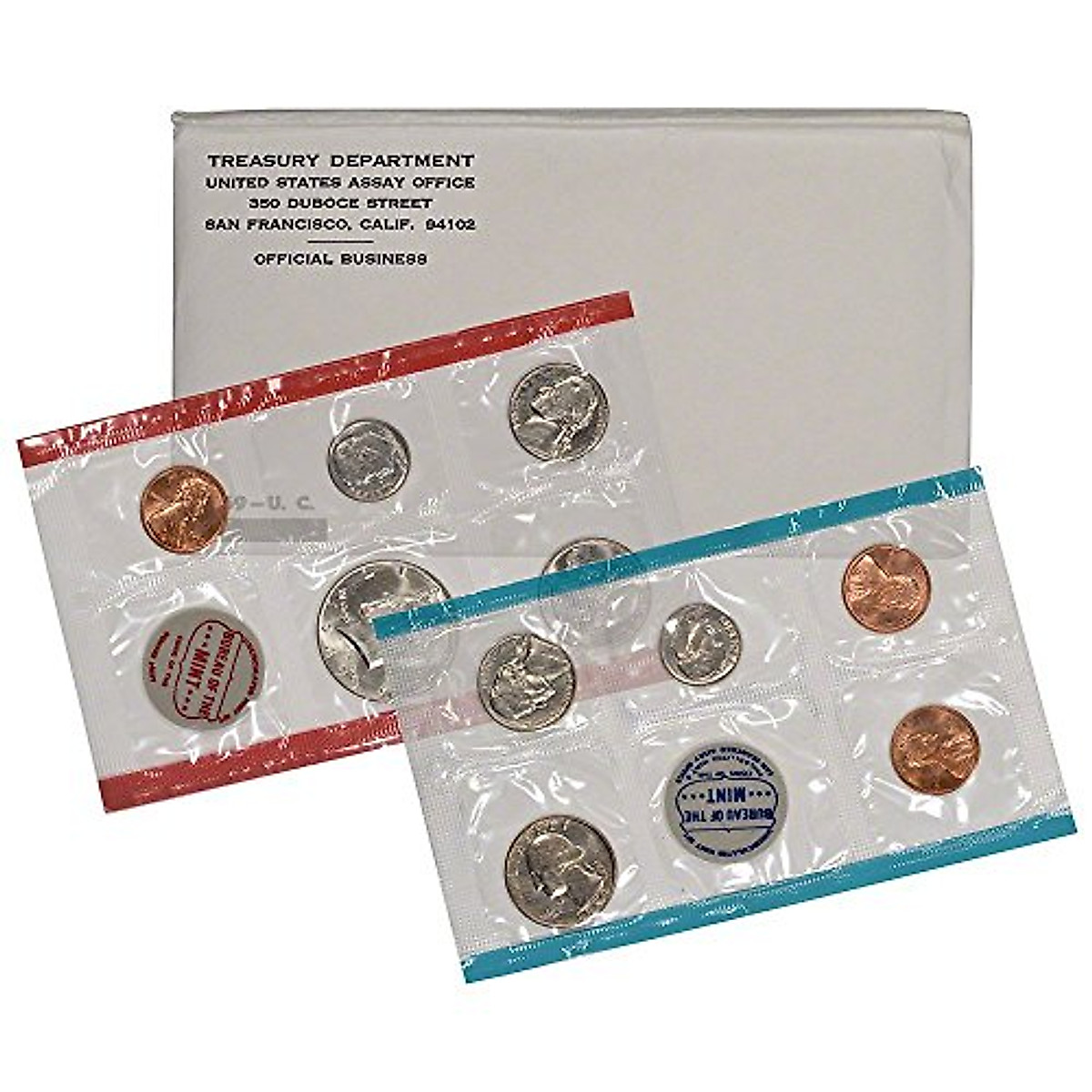 1969 Various Mint Marks United States Mint P&D 11-Coin Uncirculated Coin Set in Original Government Packaging Uncirculated