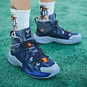 Dilchasp Men's High Top Basketball Shoes Fashion Running Sneakers Non Slip Training Athletic Shoes Navy Size 7