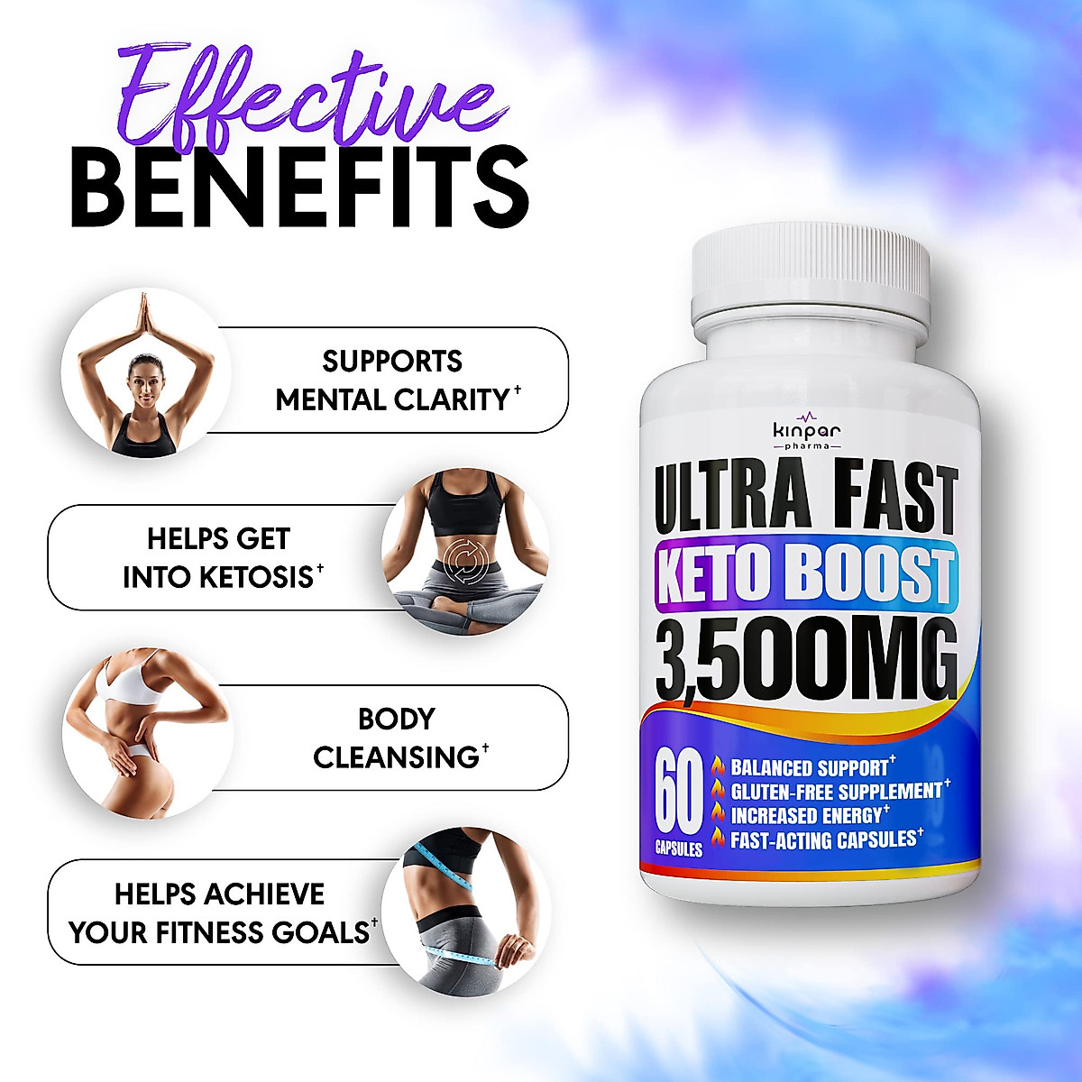 Complete Keto Pills - Keto Fast Exogenous Ketones Supplement for Improved Focus and Stamina - Advanced Weight Management, Energy, and Appetite Support - American Quality - 120 Capsules - Pack of 2