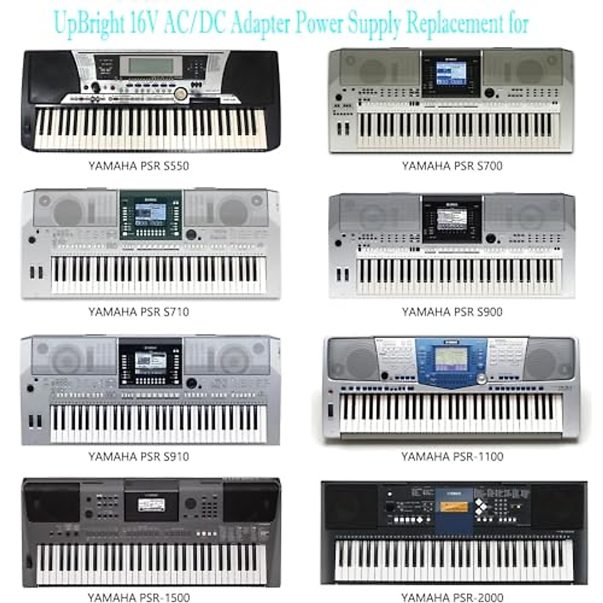 UpBright 16V AC/DC Adapter Compatible with Yamaha PSR S550 S700 S710 S900 S910 Piano Keyboard AW16G Workstation PSR-1100 PSR-2100 OR700 PSR-1500 PSR-2000 AW1600 PSR-A1000 16VDC 2.4A Power Supply Cord