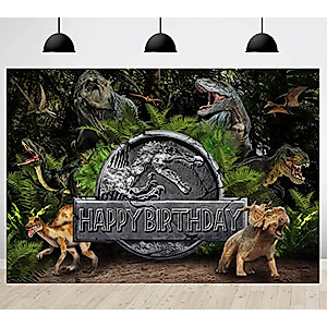 Dinosaur Themed Backdrop for Kids Boys Happy Birthday Party Teens Birthday Dinosaur Photography Background Jungle World Photography Backdrops 6x4ft