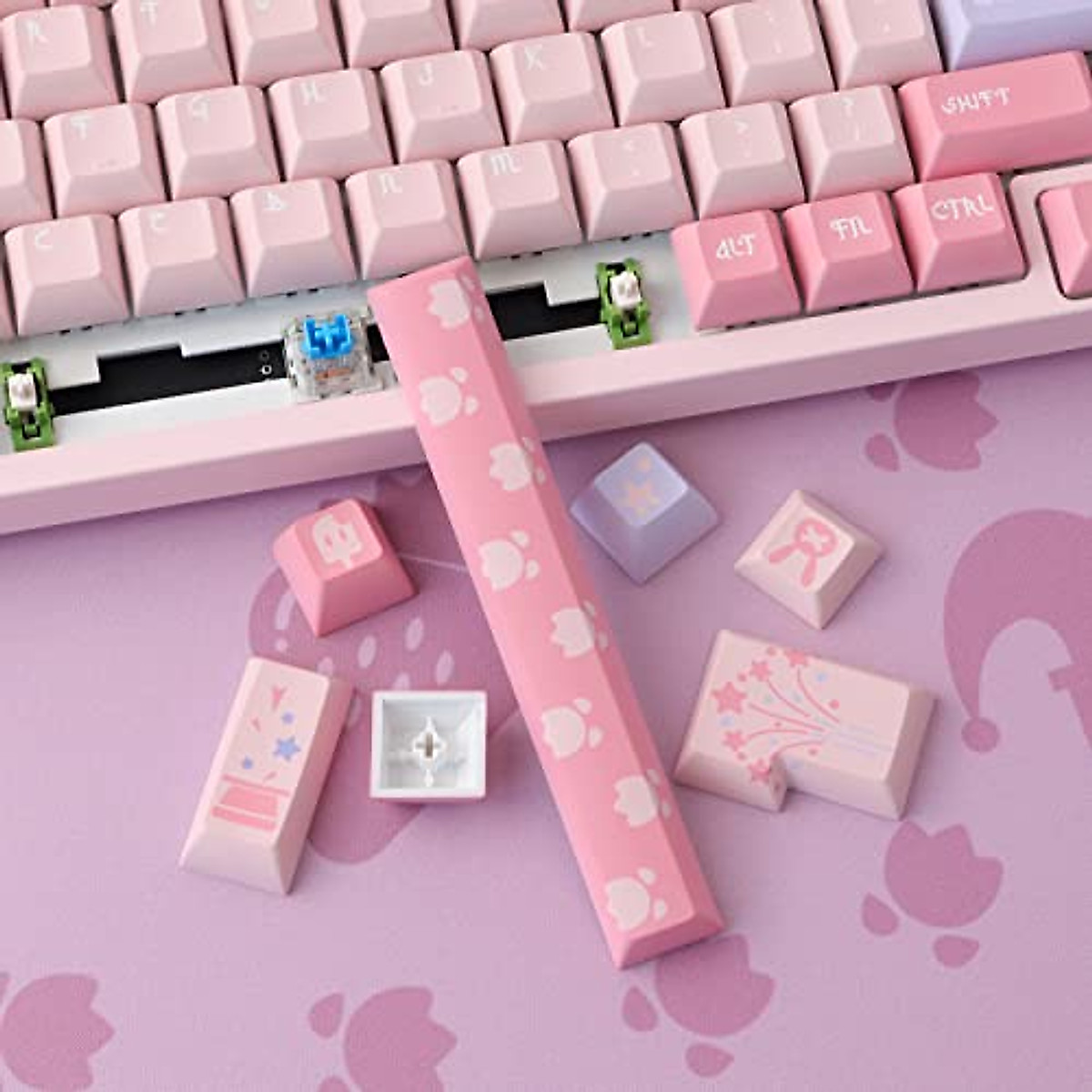 JOMKIZ Keycaps,143 Keys KCA Profile Garden Party Theme Custom Keycaps Set for Cherry MX Gateron Kailh Switches Mechanical Gaming Keyboard