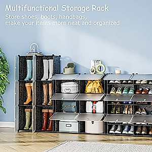 Shoe Rack, 6 Tier Shoe Rack Organizer 32 Pairs Shoe Cabinet Shoe Organizer for Closet Shoe Storage Cabinet Zapateras Organizer for Shoes, Shoe Rack for Closet for Entryway, Bedroom and Hallway, Black