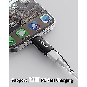 [Apple MFi Certified] USB C to Lightning Adapter Support 18W PD Fast Charging Compatible with iPhone iPad (2 Pack Black)