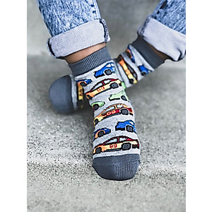 Jefferies Socks Boys Speedy Car Pattern Crew Socks 3 Pair Pack, Speedy, X-Small