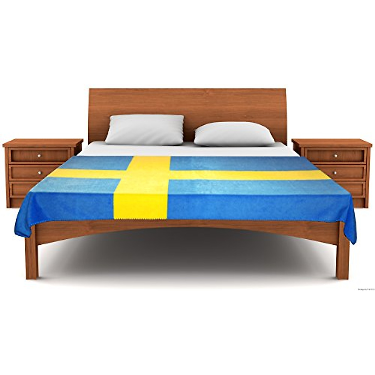 Fuzzy FlagsTM Sweden Flag Fleece Blanket - 80-inches x 50-inches - Oversized Swedish Flag Travel Throw Cover