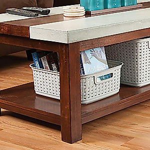 Sterilite 12726A06 15" X 12.25" X 5.25" Cement Short Weave Basket