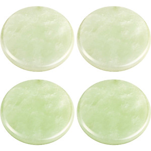 Eyelash Extension Jade Stone Glue Lashes Jade Stone Adhesive Pallet Fake Eye Lash Holder Base,Fake Eye Lash Makeup Tool 2 Inch (Green/4 Packs)