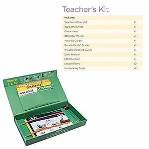 3Doodler EDU Start Learning Pack, Full Set (2019 Version), with X12 3D Printing Pen + X1200 Strands of Plastic Filament + Class Activity Plans