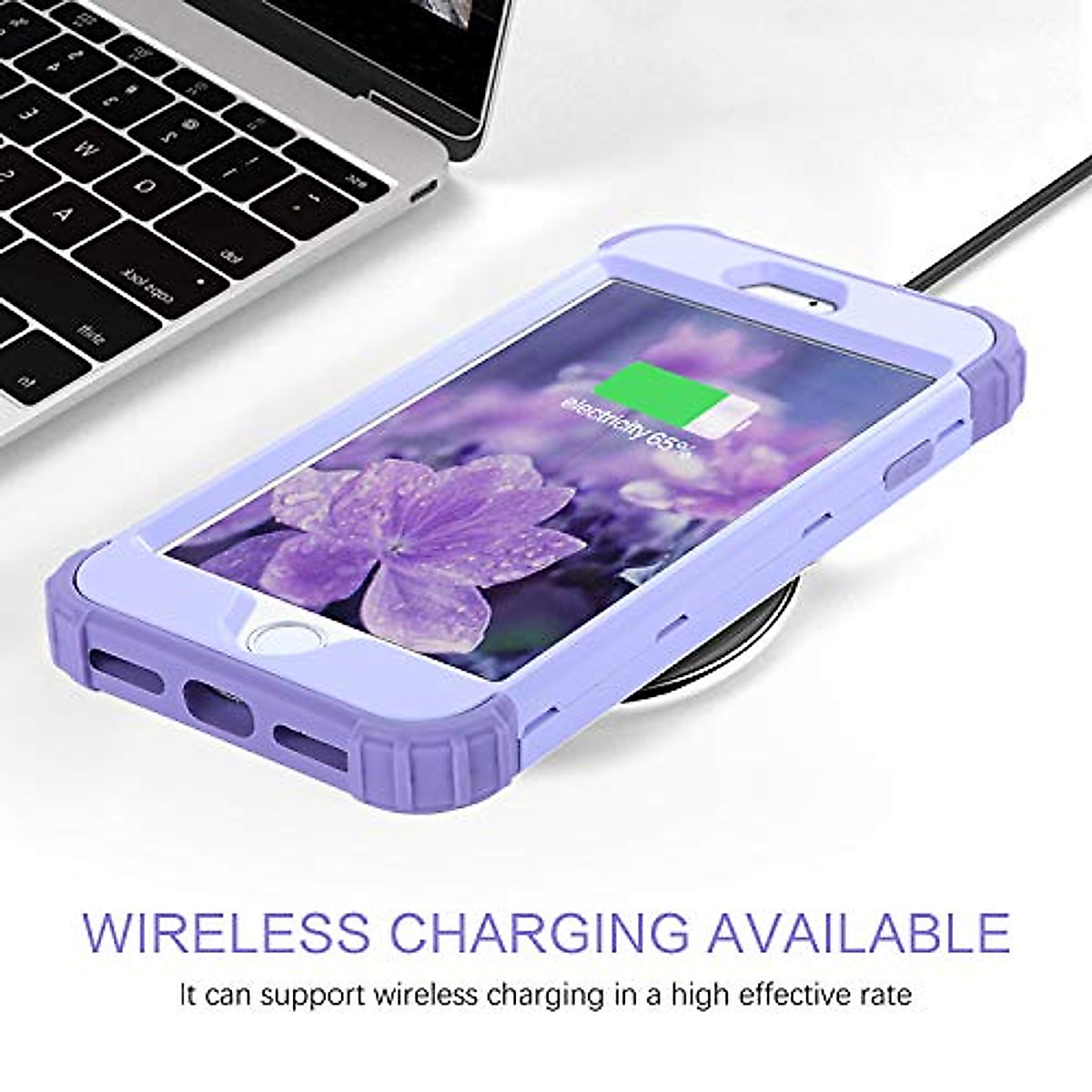 BENTOBEN iPhone SE 2022 Phone Case, iPhone SE 2020 Case, Heavy Duty 3 in 1 Full Body Rugged Shockproof Hybrid Hard PC Soft Rubber Bumper Drop Protective Girls Women 4.7 SE Cover, Light Purple/Lavender