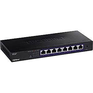 TRENDnet 8-Port Unmanaged 2.5G Switch,Wall Mountable, TEG-S380(Renewed),Black