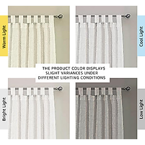 H.VERSAILTEX Elegant Natural Linen Blended Energy Efficient Light Filtering Curtains / Tab Top Curtains Off White Window Treatments Panels / Drapes for Livingroom (Set of 2, 52in x 96in)