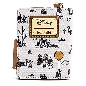Loungefly Disney Winnie the Pooh Canvas Line Drawing Wristlet Wallet