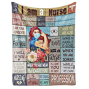 Shanfeirui Nurse Gifts for Women, Nurse Gifts, Nurse Practitioner Gifts for Women, Nursing Student Gifts, Gifts for Nurses Women, School Nurse Retirement Birthday Gifts Blanket 60" x 50”