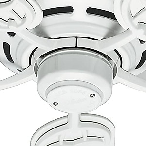 Hunter Fan Company, 53069, 52 inch Low Profile White Low Profile Ceiling Fan and Pull Chain