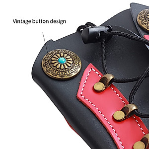 SOPOGER Archery Arm Guard Leather Bow Sleeve Forearm Guard Traditional Protective Armguard Bow Shooting Hand Guard Gear for Adult Youth Men Women Hunting Practice (Red)