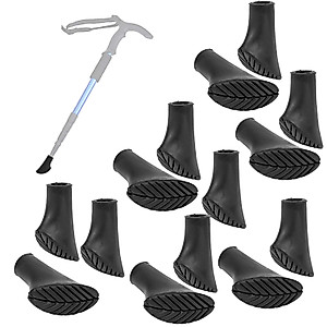 RiToEasysports 15Pcs Trekking Pole Tip Universal Nonslip 11mm Inner Diameter Walking Stick Feet Cover Alpenstocks Accessory