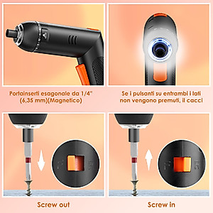 ANBEISTEE 5Nm Electric Screwdriver Set, 3.6V Rechargeable Cordless Screwdriver Kit, Torque Adjustable, Pivoting Handle, LED Light, Carrying Case, Suitable for Home DIY, Repair Tool Kit