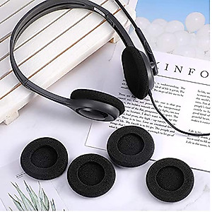 [10 Packs] Foam Ear Cushion Cover,2.3inch/60mm Foam Earpads Ear Pad Cushion Cover,Universal Replacement Durable Lightweight Black Windshield Headphones Noise Prevention Ear Cap Ear Pad Cover Black