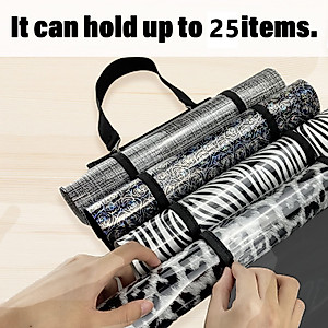 Vinyl Roll Holder with 25 Roll Compartments, Vinyl Roll Storage Rack Wall Mount,Over The Door, Craft Vinyl Storage Organizer Idea, Hanging Organizer Storage(Black, 25)