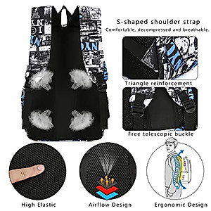 JOTHIN School Backpacks Kids Backpack Boys Bookbags for Boys Backpacks for Middle School Laptop Backpack Canvas Travel Backpack for Men(White)