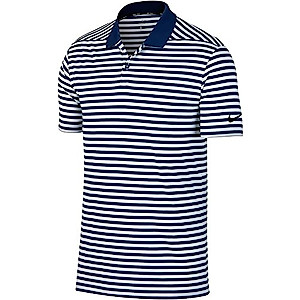 Nike Mens Dri-fit Victory Stripe Polo (Navy/White, XL)