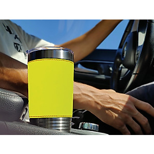 LaserGram 20oz Vacuum Insulated Tumbler Mug, Rx Pharmacy Symbol, Personalized Engraving Included (Faux Leather, Softball Style)