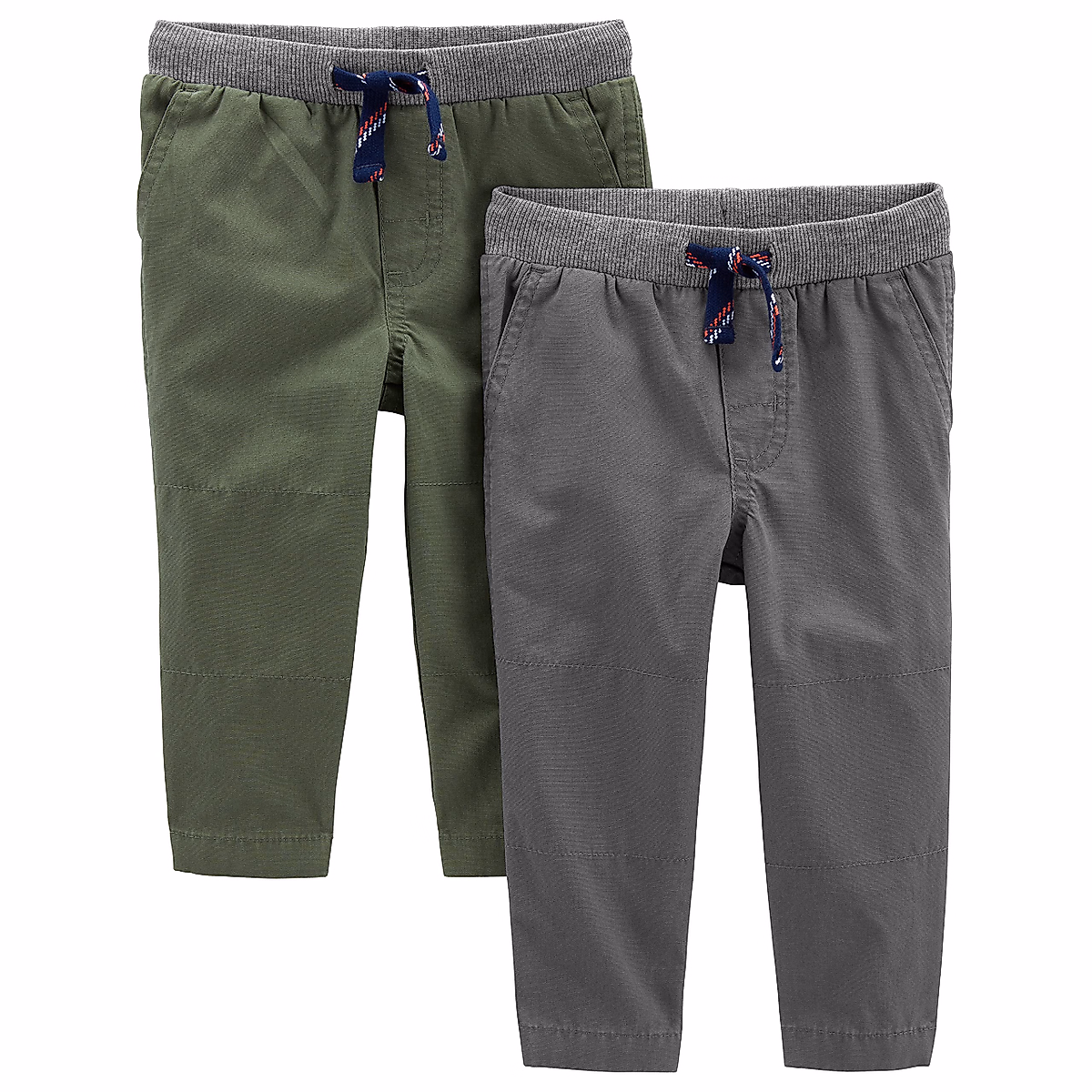 Simple Joys by Carter's Baby Boys' 2-Pack Pull On Pant, Green/Grey, 3T