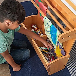 KidKraft Wooden Art Table with Drying Rack & Storage Bins, Children's Furniture - Natural, Gift for Ages 3-8