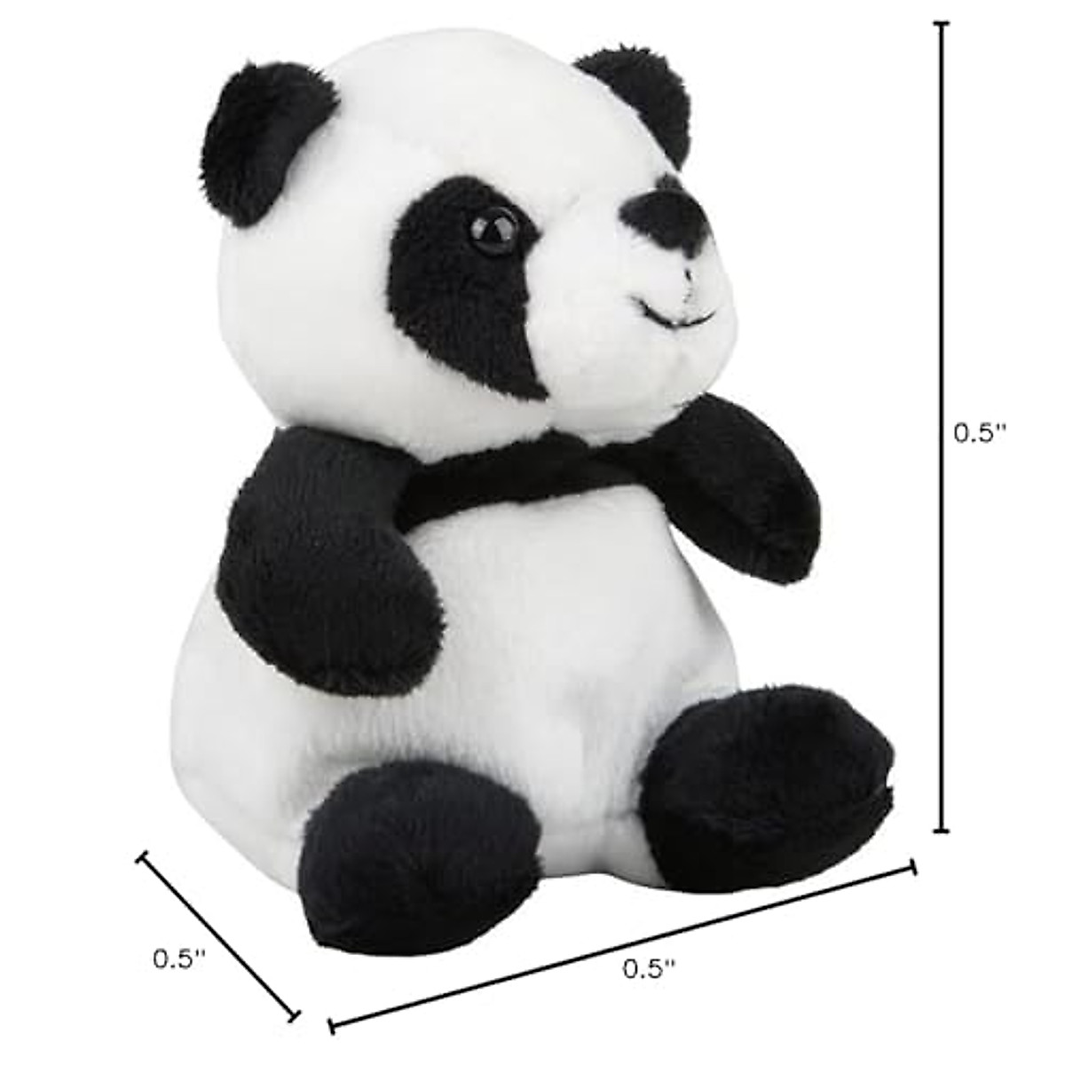 The Dreidel Company Zoo Animal Beanie, Soft Cozy Stuffed Zoo Animal with Hard Plastic Eyes Toy for Kids, 5" (Panda Beanie)