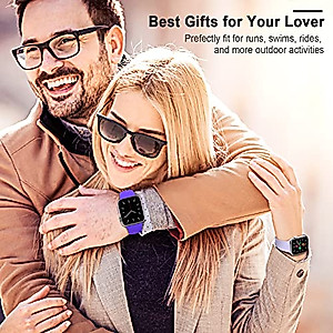 ZALAVER Bands Compatible with Apple Watch Band 49mm 45mm 44mm 42mm 41mm 40mm 38mm, Soft Silicone Sport Wristbands Buckle Clasp Strap for iWatch Ultra Series SE 8 7 6 5 4 3 2 1 Women Purple/Lavender