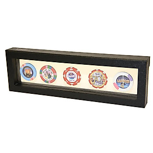5 Challenge Coin/Casino Chip/Coins Display Case Box Frame Holder Shadowbox
