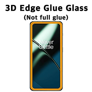[4+2] (4 Edge Glue Tempered glass (Not full glue) + 2 Lens protector) for Oneplus 11 5G 2023 TUFF STONE Easy to Install Double Tempered glass screen protector Scratch Resistant Full Coverage adhesive