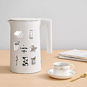 Aesthetic VSCO Stickers for Water Bottles,Black and White Simple Vinyl Sticker for Laptop,61Pcs DIY Decorate Skateboard Computer Phone Decals for Kids Girls Teens (Black & White)