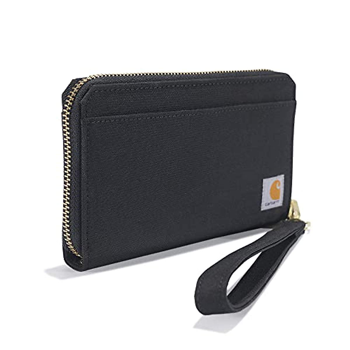 Carhartt Casual Canvas Wallets for Women, Nylon Duck Lay-Flat Clutch (Black), One Size